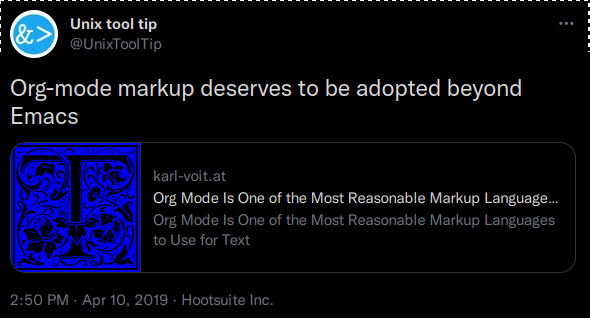 Org Mode Syntax Is One of the Most Reasonable Markup Languages to Use for Text